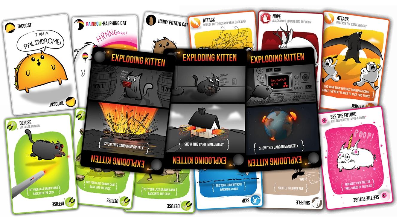 Exploding Kittens -korttipelin arvostelu ＞ Lautapeliopas